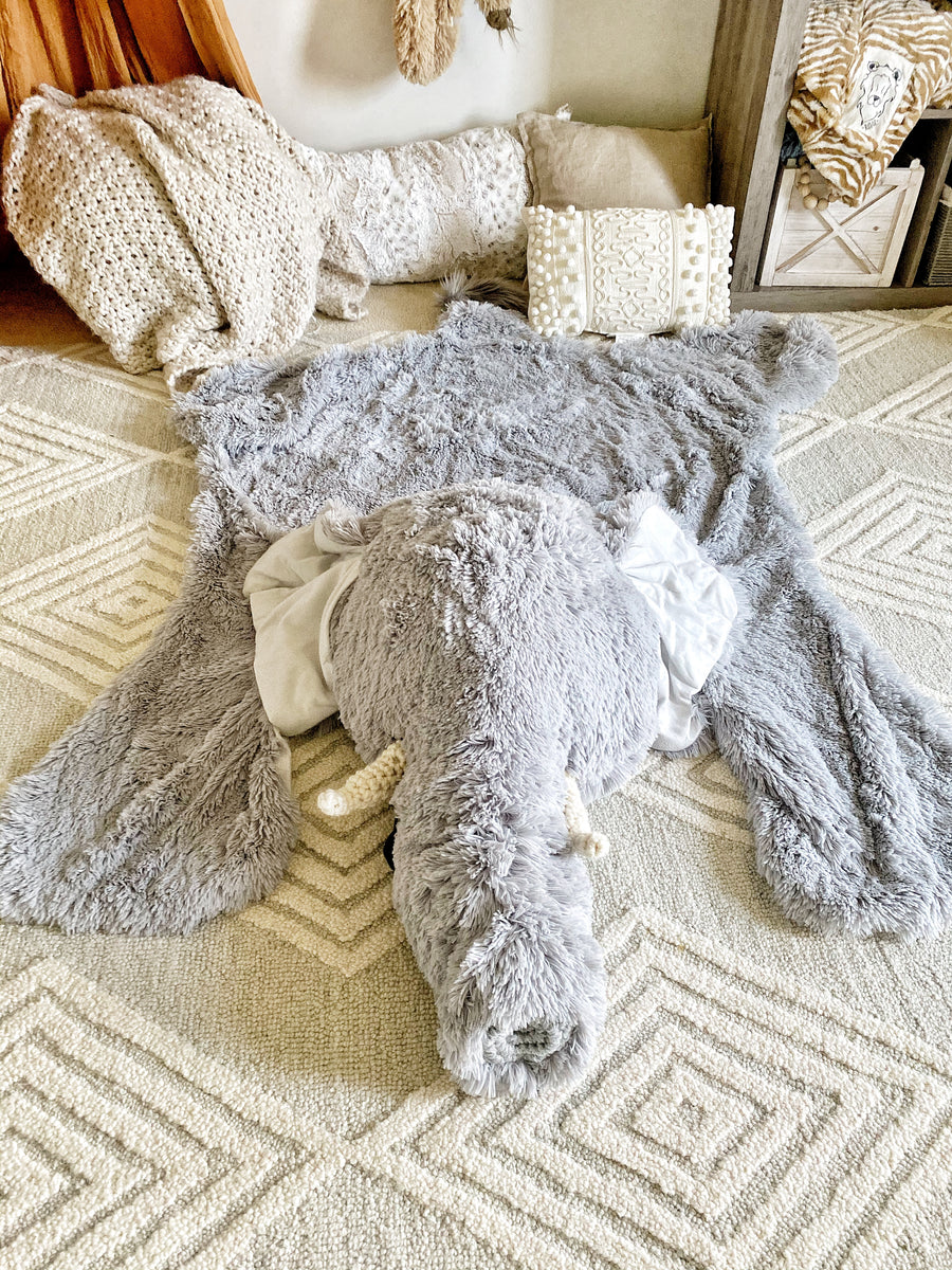 Large Elephant Rug For Nursery | Large Elephant Carpet – ClaraLoo